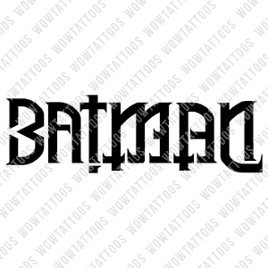 Batman / Detective Ambigram Tattoo Instant Download (Design + Stencil ...