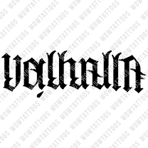 Valhalla / Warrior Ambigram Tattoo Instant Download (Design + Stencil ...