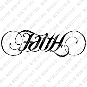 Faith / Hope Ambigram Tattoo Instant Download (Design + Stencil) STYLE ...
