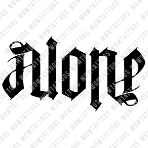 Alone Ambigram Tattoo Instant Download (Design + Stencil) STYLE: E ...