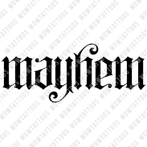 Mayhem Ambigram Tattoo Instant Download (Design + Stencil) STYLE: L ...