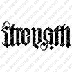 Strength / Wisdom Ambigram Tattoo Instant Download (Design + Stencil ...