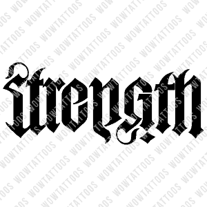 Strength / Wisdom Ambigram Tattoo Instant Download (Design + Stencil ...